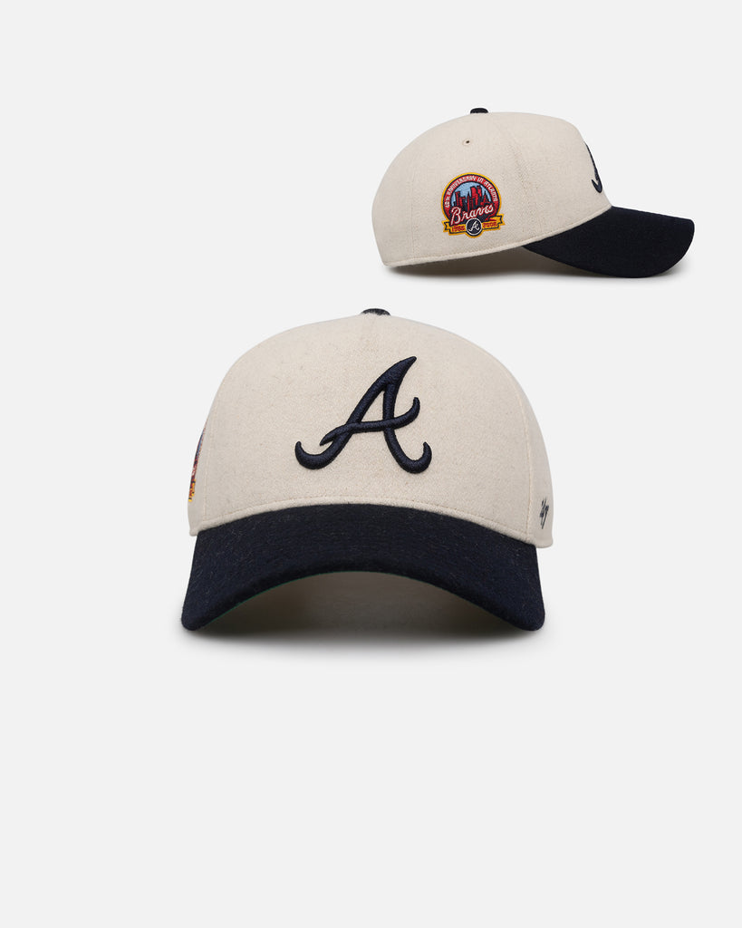 47 Brand Atlanta Braves Wooly Sure Shot Offside DT Snapback Natural/Na ...