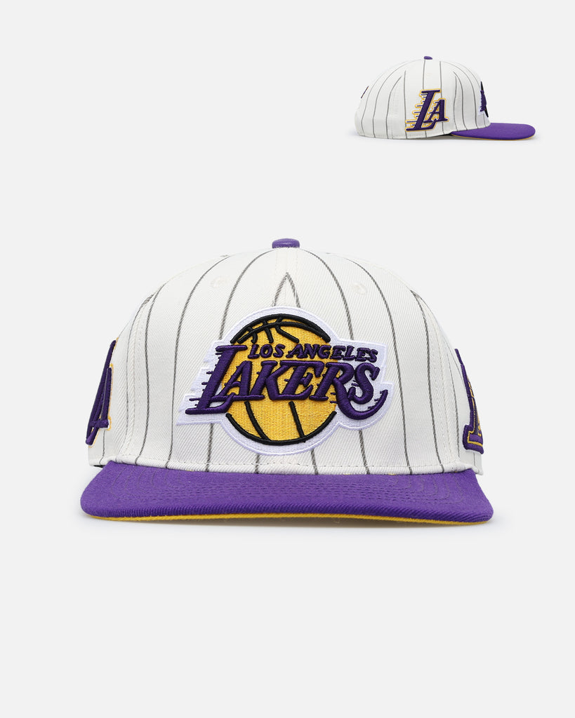 Pro Standard Los Angeles Lakers Pinstripe Wool Snapback Eggshell/Yello ...