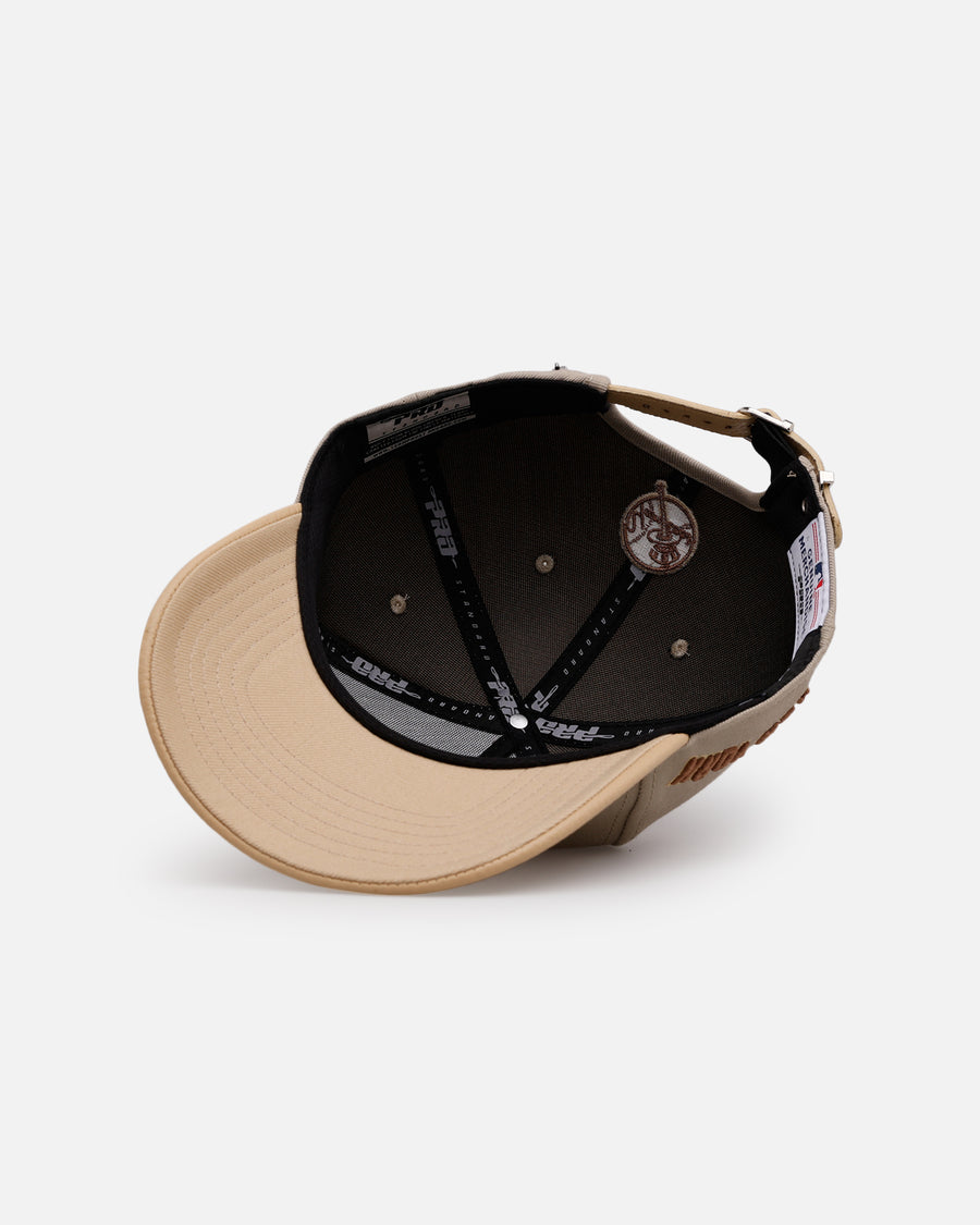 Pro Standard New York Yankees 'Gramercy' Pinch Front Strapback Taupe ...