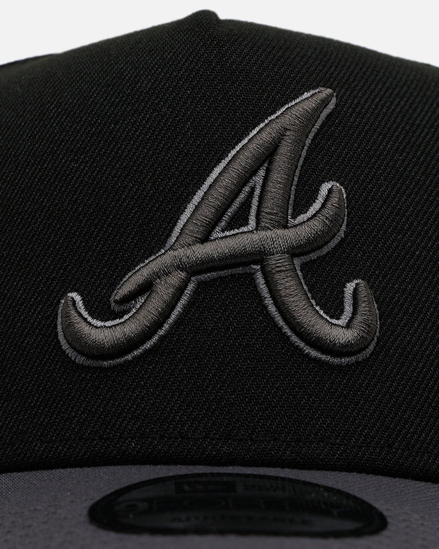 New Era Atlanta Braves 'Stealth' 9FORTY A-Frame Snapback Black/Charcoa ...
