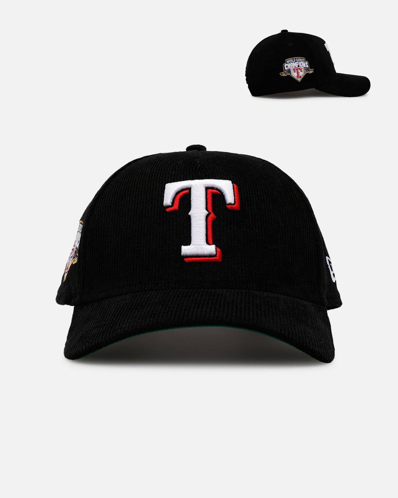 New Era Texas Rangers 'Black Cord' 9FORTY A-Frame Corduroy Snapback Bl ...