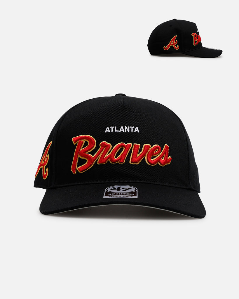 47 Brand Atlanta Braves 'Black Dome Script' 47 Hitch Snapback Black ...