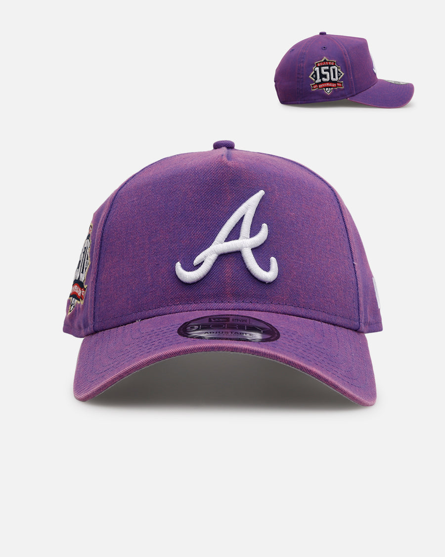New Era Atlanta Braves 'Washed Purple' 9FORTY A-Frame Snapback Washed ...