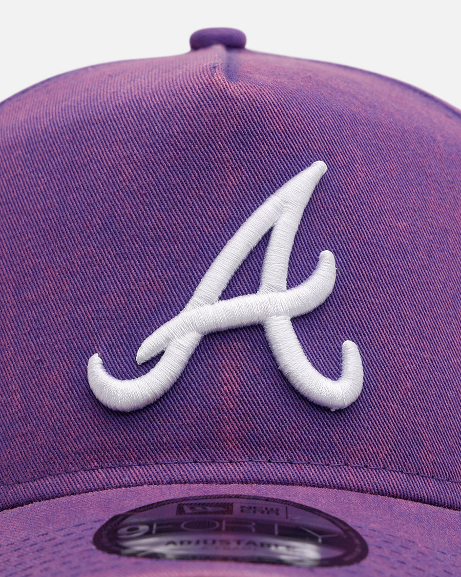 New Era Atlanta Braves 'Washed Purple' 9FORTY A-Frame Snapback Washed ...
