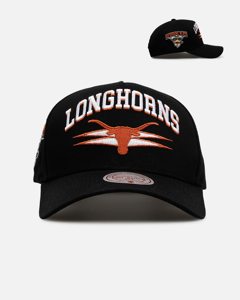 Mitchell & Mess Texas Longhorns 'Shadow Script' Pro Pinch Snapback Bla ...