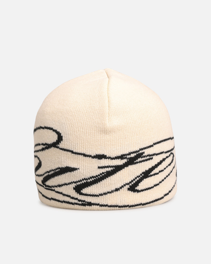Loiter Skull Knit Beanie Off White | Culture Kings US