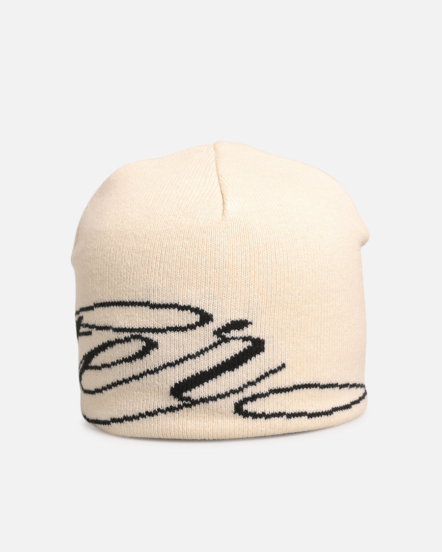 Loiter Skull Knit Beanie Off White | Culture Kings US