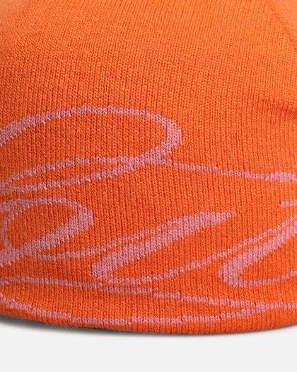 Loiter Skull Knit Beanie Orange | Culture Kings US