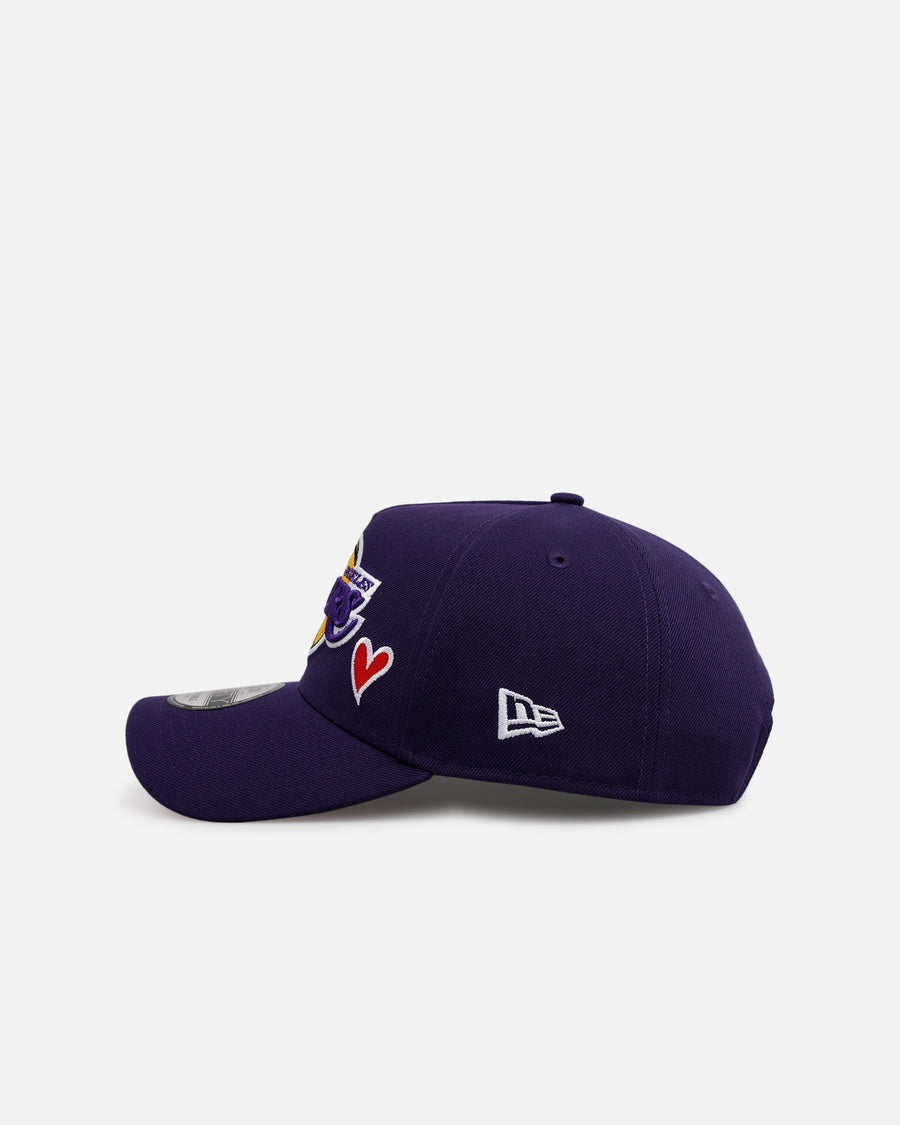 New Era Los Angeles Lakers 'Team Color Hearts' 9FORTY A-Frame Snapback ...