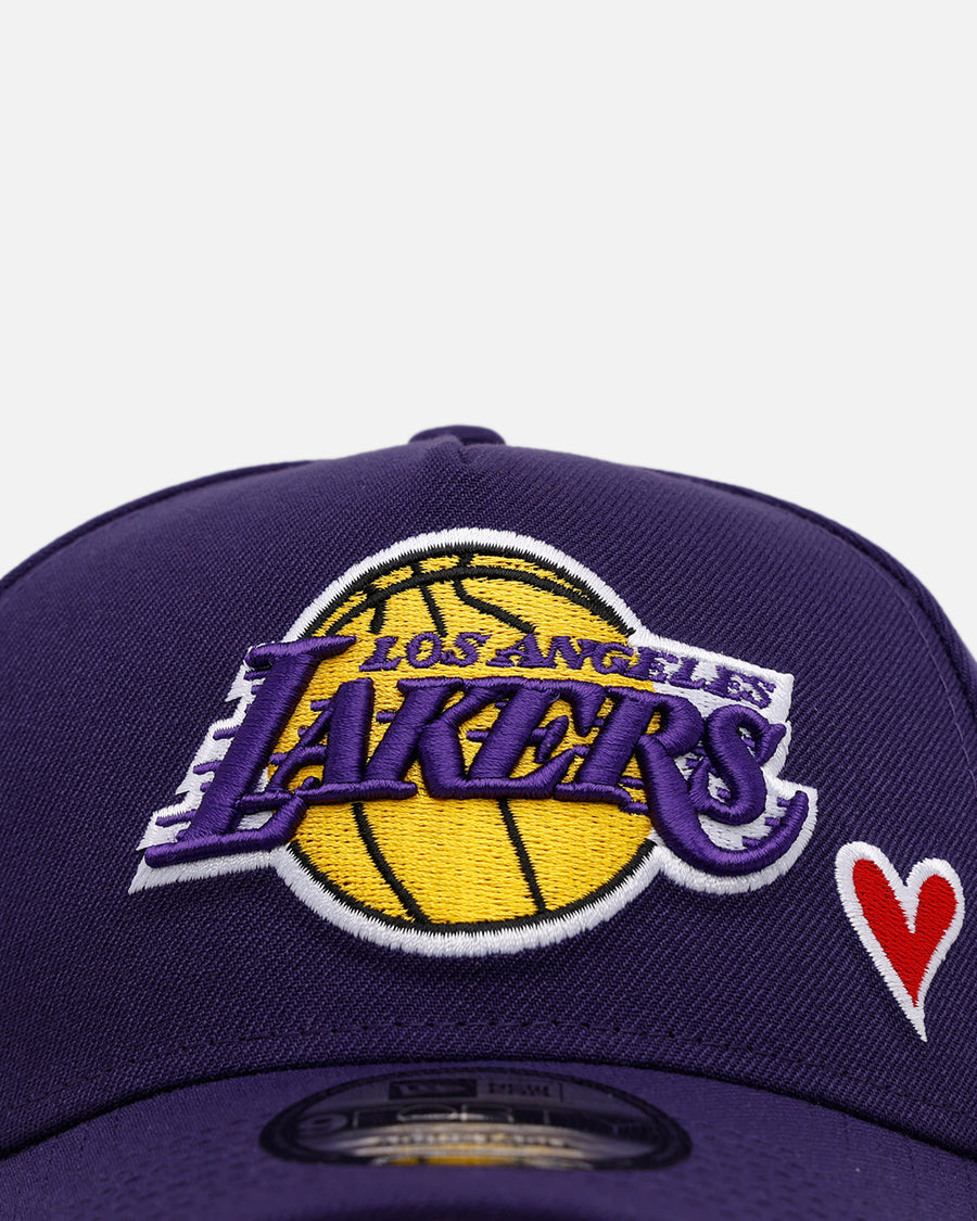 New Era Los Angeles Lakers 'Team Color Hearts' 9FORTY A-Frame Snapback ...
