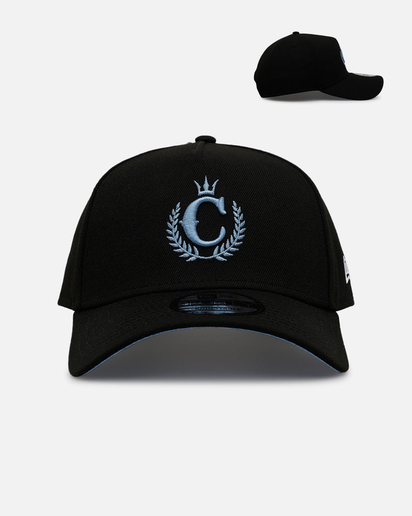 New Era X Culture Kings 'Black & Sky Blue' 9FORTY A-Frame Snapback Bla ...