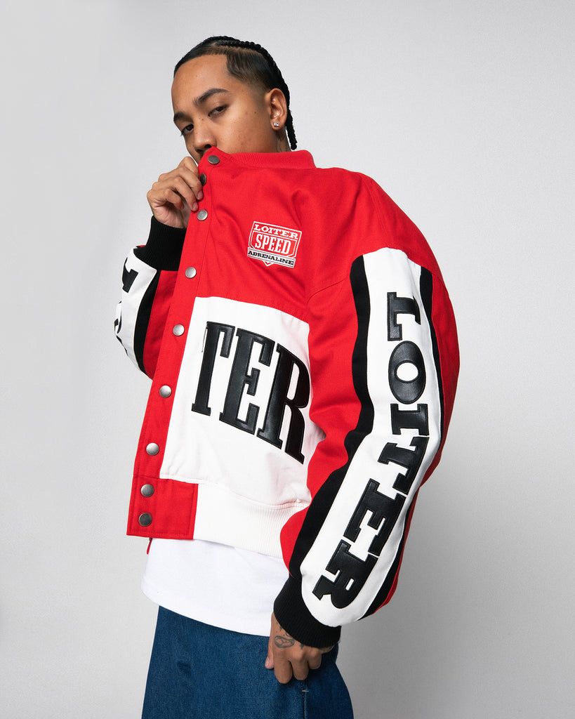 Loiter Motor Sport Jacket Red/Off White | Culture Kings US