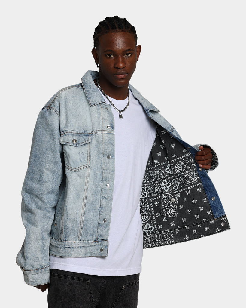 MNML Reversible Paisley Trucker Jacket Blue/Black | Culture Kings US