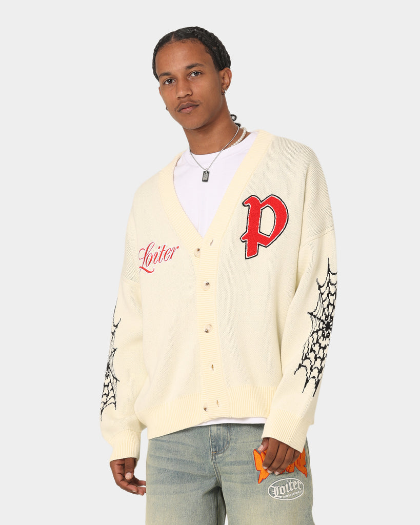 Loiter Spider Cardigan Cream | Culture Kings US