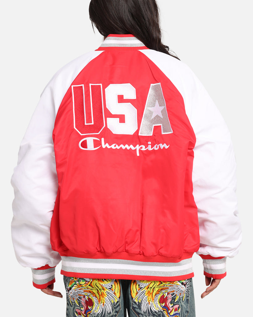 Champion Rebel USA Letterman Jacket Red Spark Csi | Culture Kings US