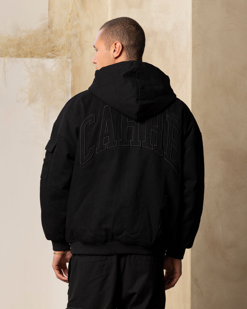 Carre Arch Work Bomber Jacket Washed Black | Culture Kings US