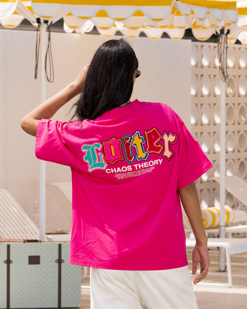 Loiter Chaos Theory T-Shirt Hot Pink | Culture Kings US