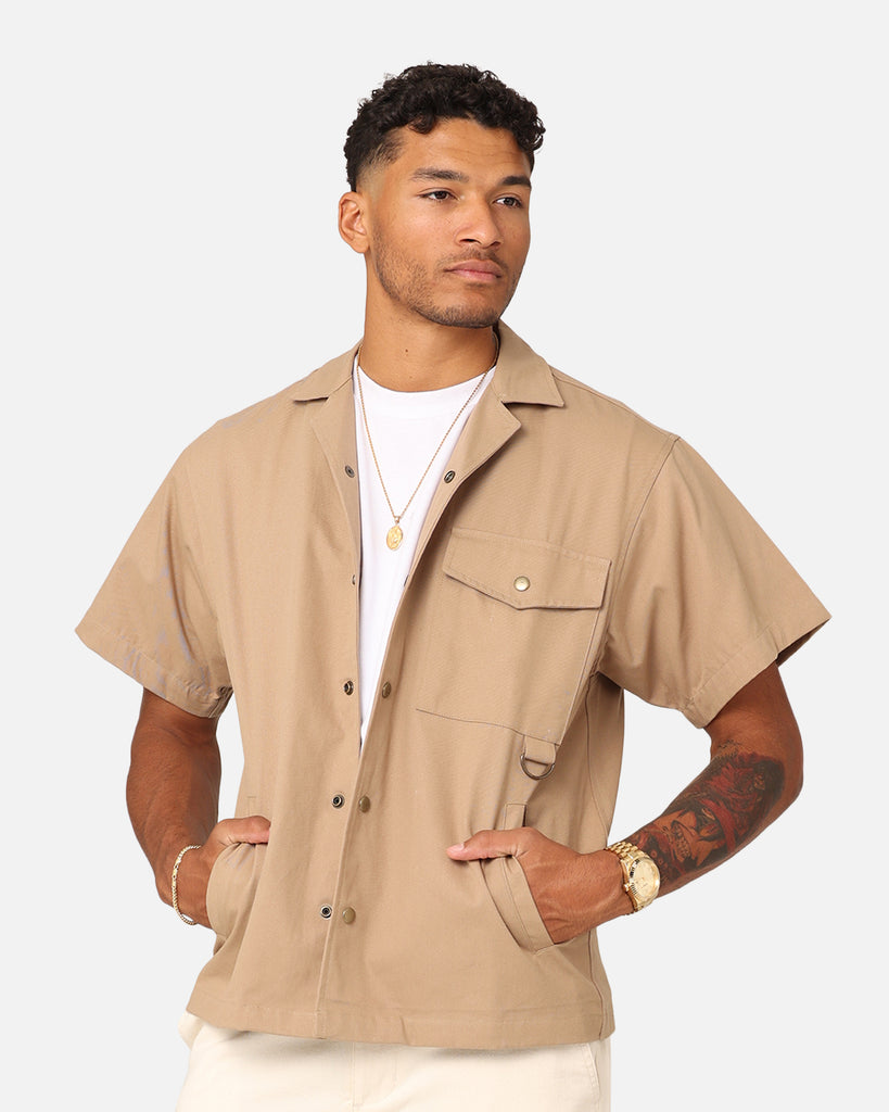 XXIII Benji Utility Button Up Shirt Khaki | Culture Kings US