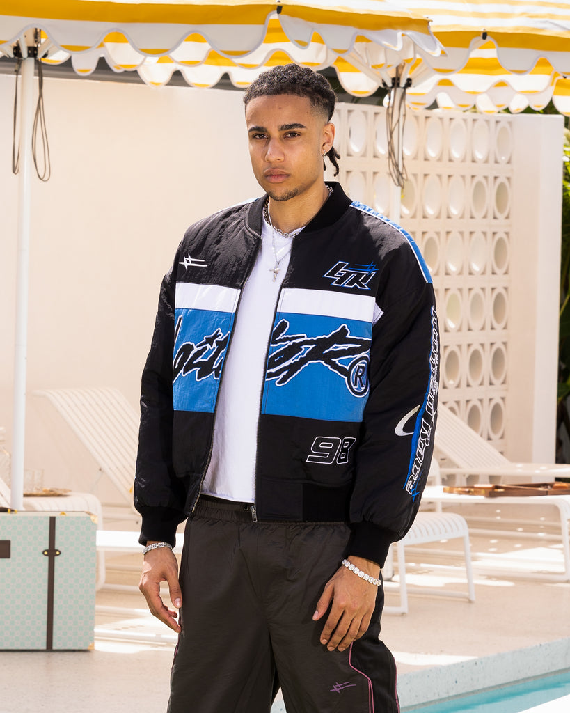 Loiter Racer Motor Jacket Black/Blue | Culture Kings US