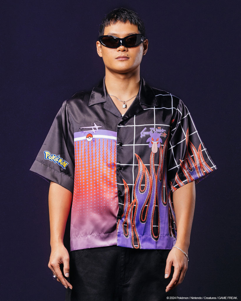 Pokémon By Loiter Gengar Split Button Up Shirt Black/Purple | Culture ...