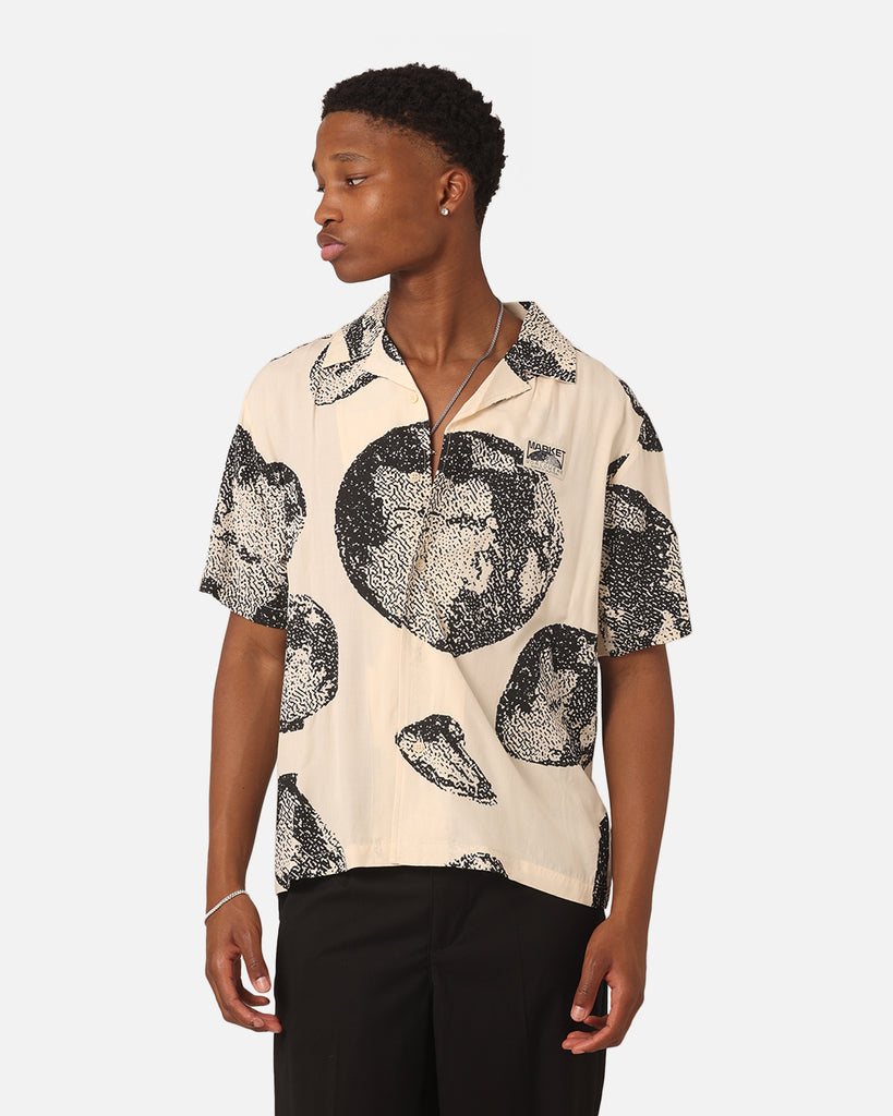Market Bitmap Short Sleeve Button Up Shirt Ecru | Culture Kings US