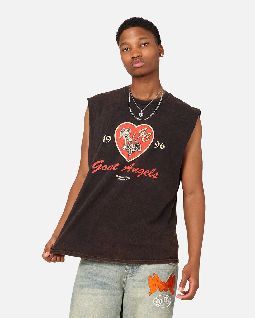 Goat Crew Goat Angels Vintage Muscle T-Shirt Black Wash | Culture Kings US