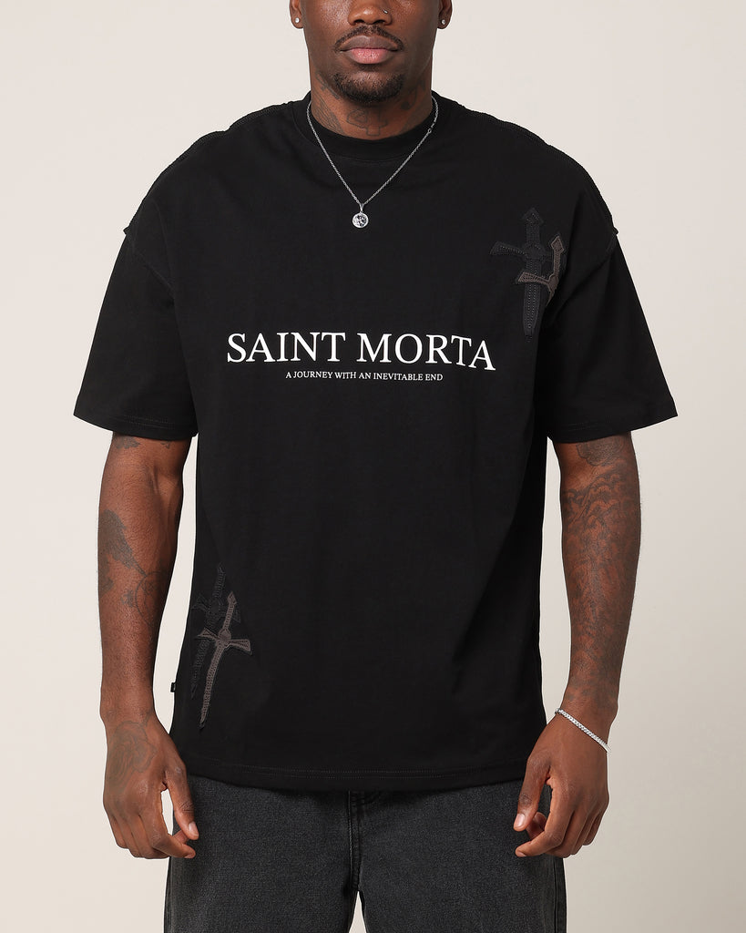 Saint Morta Crossfire Boxy T-Shirt Black | Culture Kings US