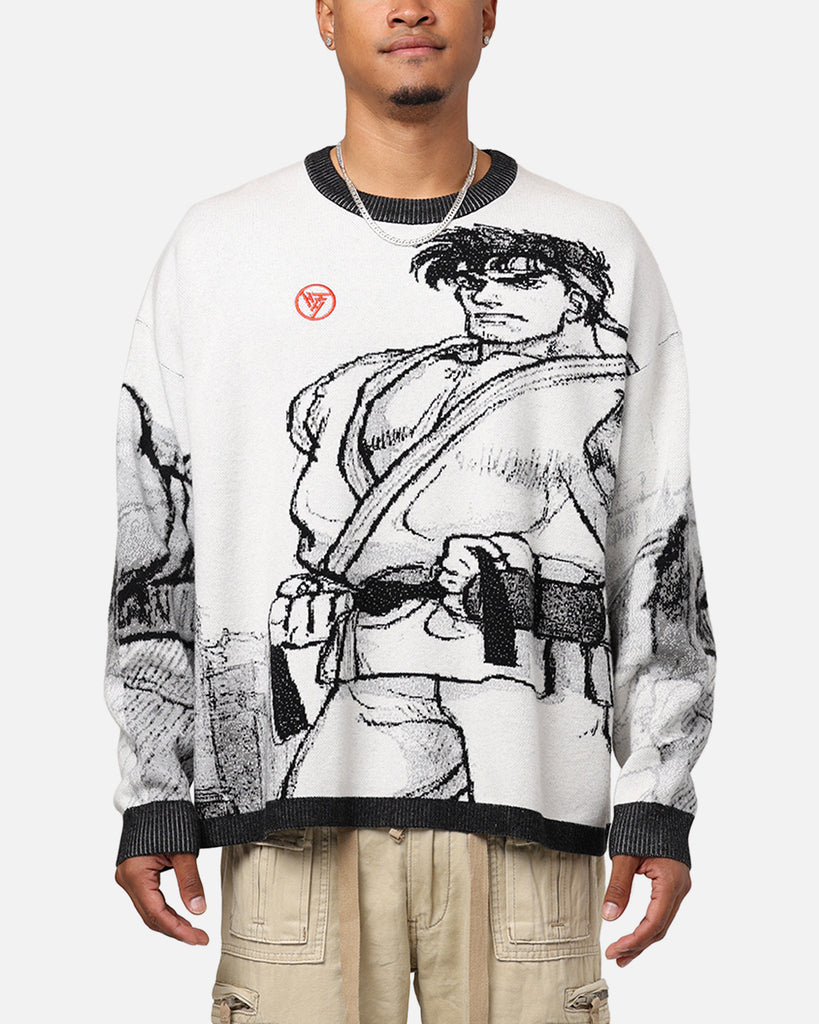 Hypland X Street Fighter Ryu Cropped Sweater White/Black | Culture Kings US
