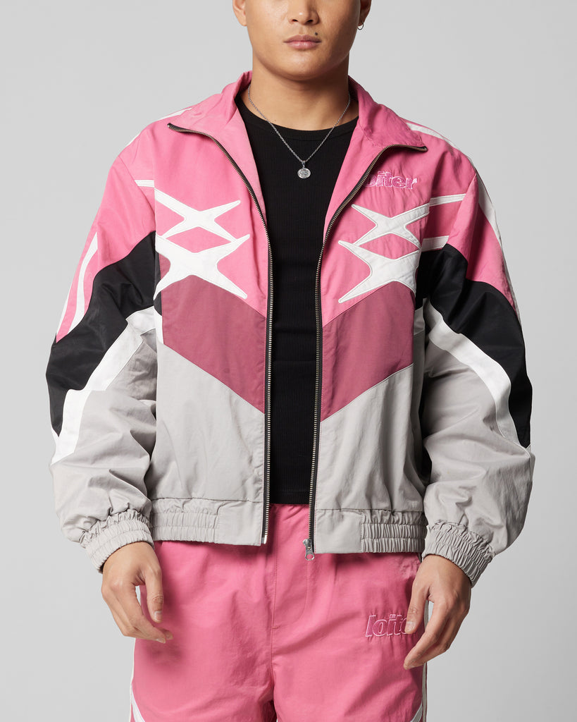Loiter Hybrid Track Jacket Pink/Grey | Culture Kings US