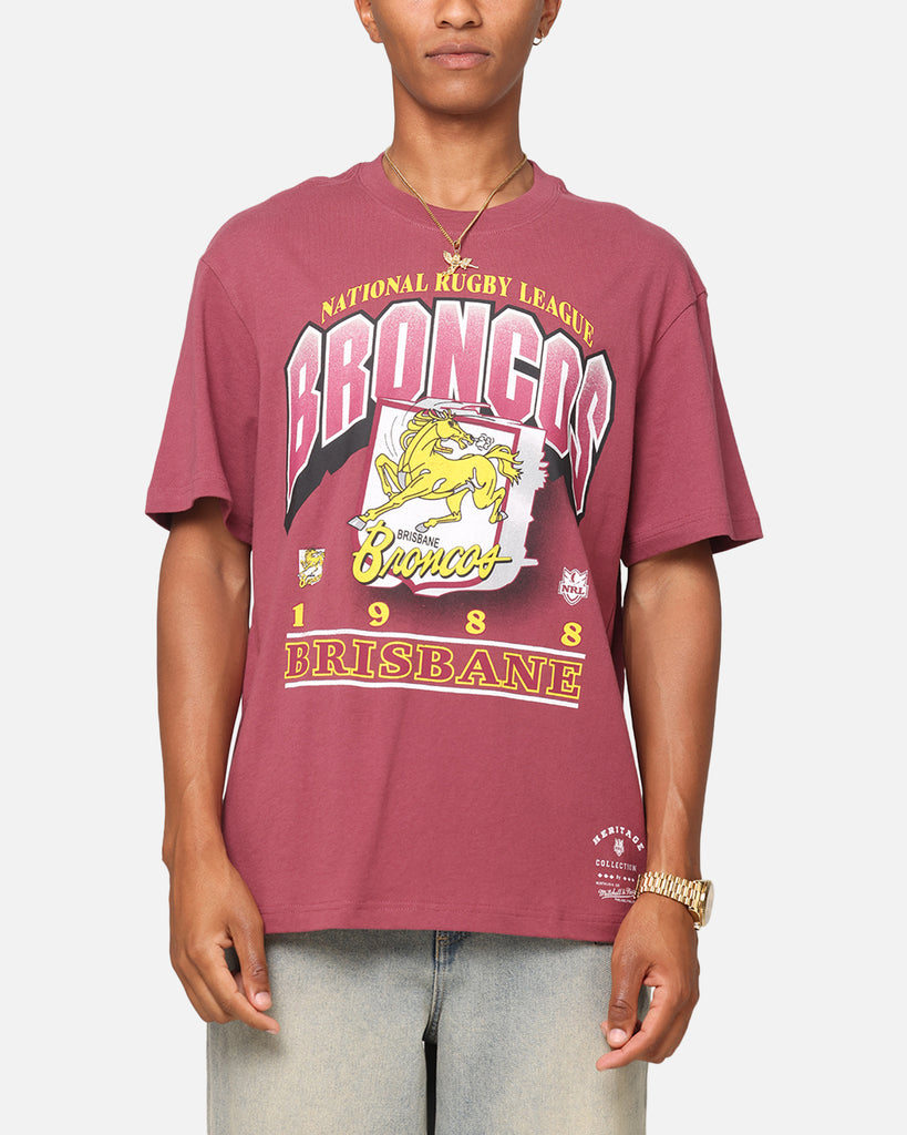 Mitchell & Ness Brisbane Broncos 1988 Crest T-Shirt Maroon | Culture ...