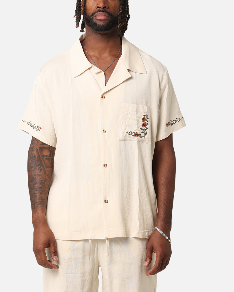 XXIII Serene Linen Button Up Shirt Off White | Culture Kings US