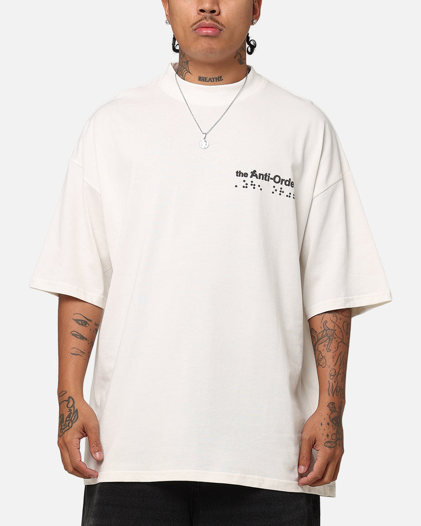 The Anti Order Brail Mock Neck T-Shirt Off White/Black | Culture Kings US