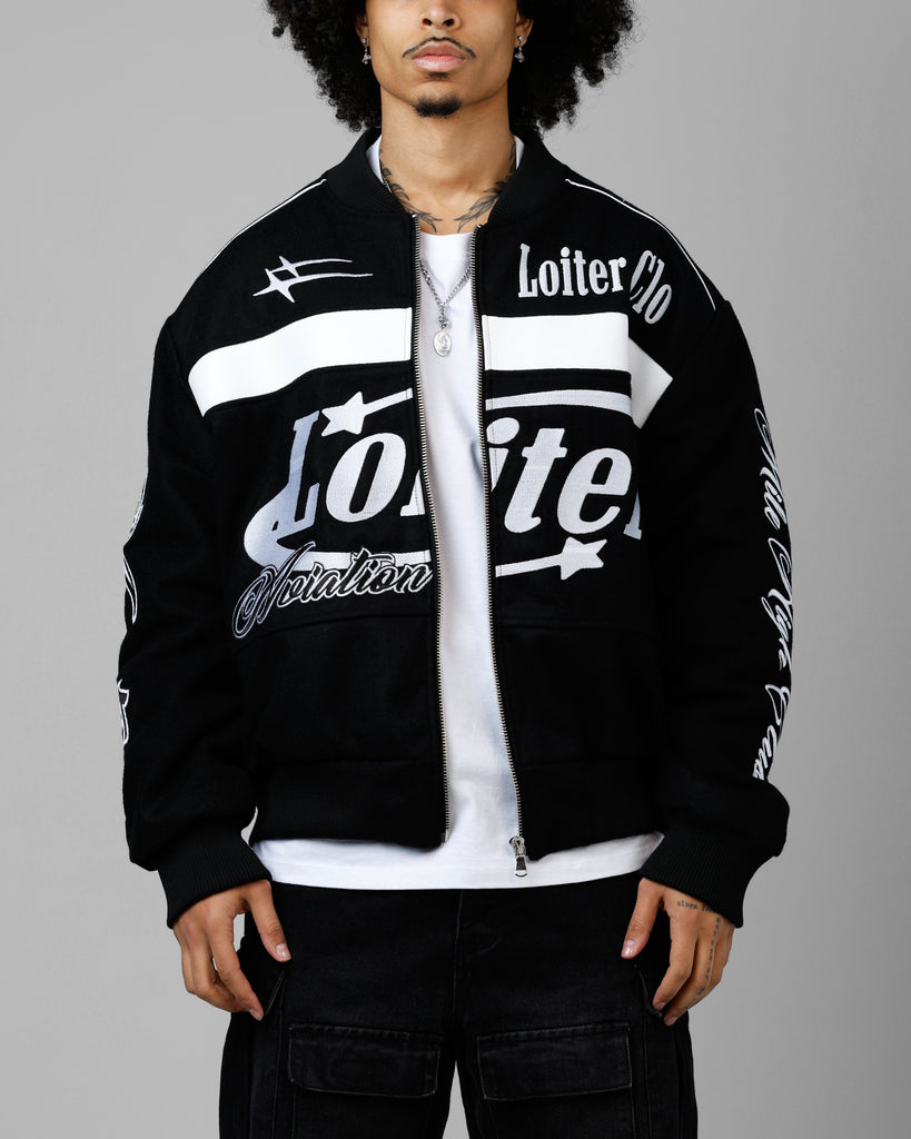 Loiter Aviation Bomber Jacket Black | Culture Kings US