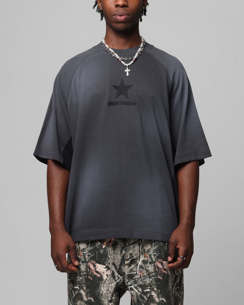 Loiter Daytona Panel T-Shirt Washed Black | Culture Kings US