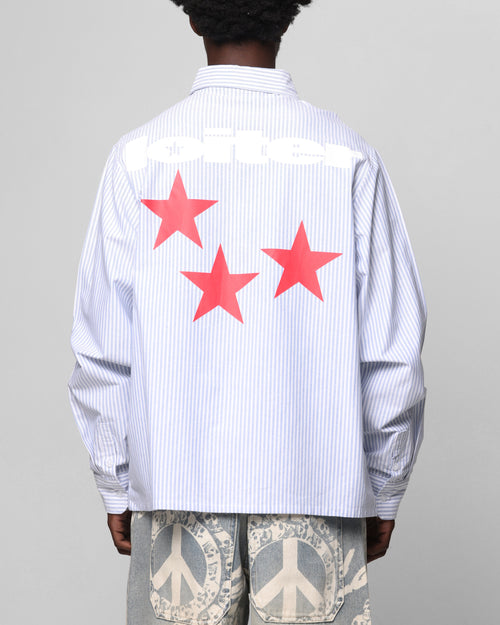 Loiter Solar Button Up Shirt Blue Pin Stripe | Culture Kings US