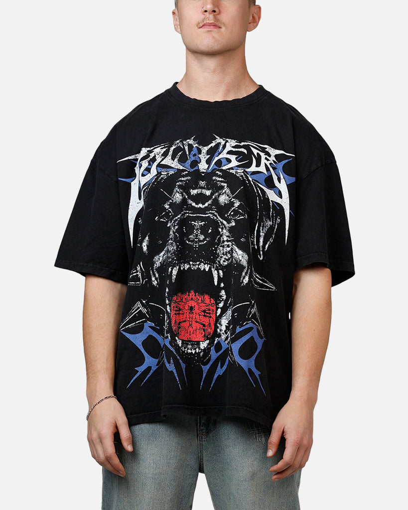 Loiter Dog Eat Dog Vintage T-Shirt Black Acidwash | Culture Kings US