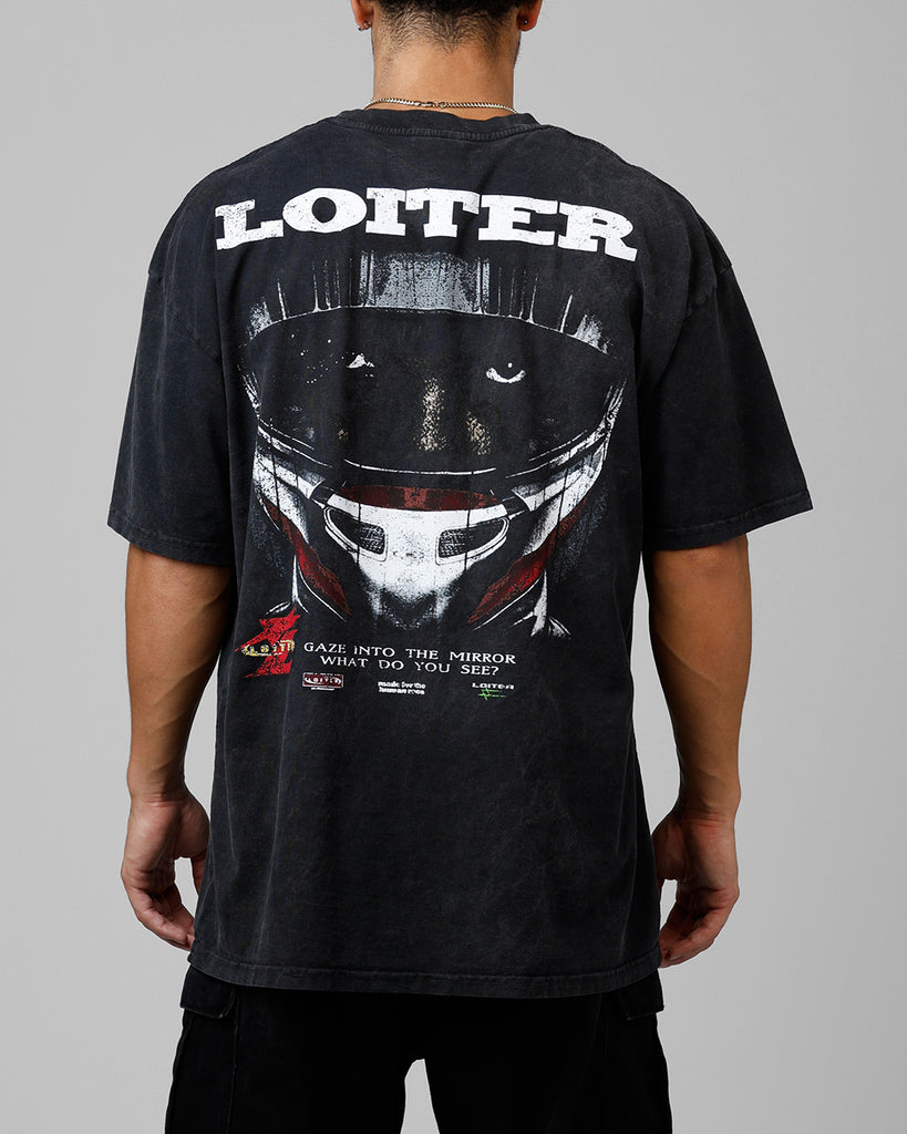 Loiter Formula Vintage T-Shirt Black Acidwash | Culture Kings US