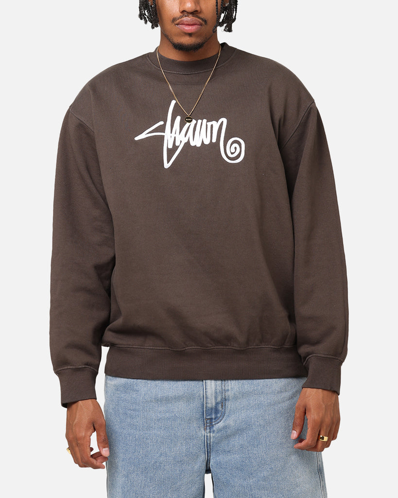 S Double Shawn Script Crewneck Washed Brown | Culture Kings US