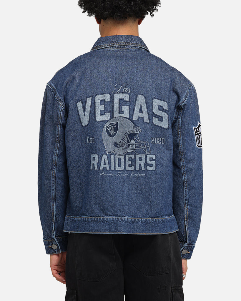 New Era Las Vegas Raiders NFL Denim Jacket Dark Blue | Culture Kings US