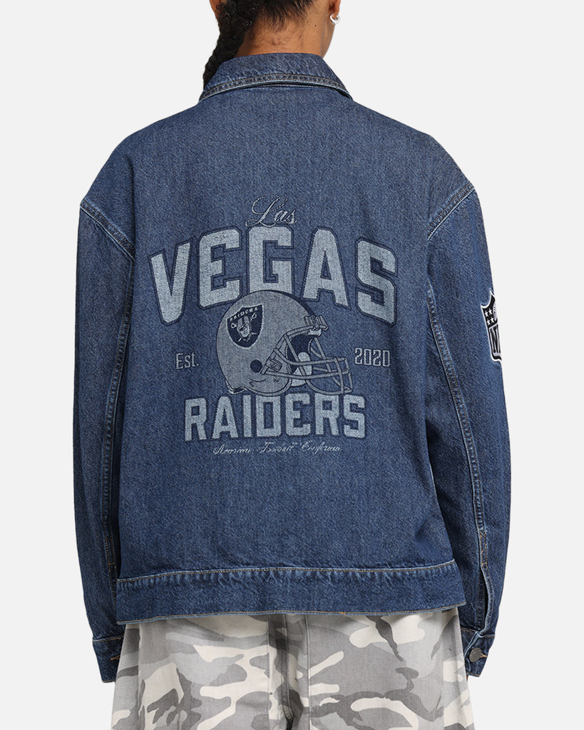 New Era Las Vegas Raiders NFL Denim Jacket Dark Blue | Culture Kings US