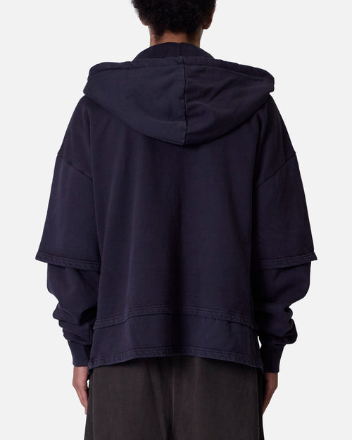 MNML Double Layer Zipper Sweater Washed Black | Culture Kings US