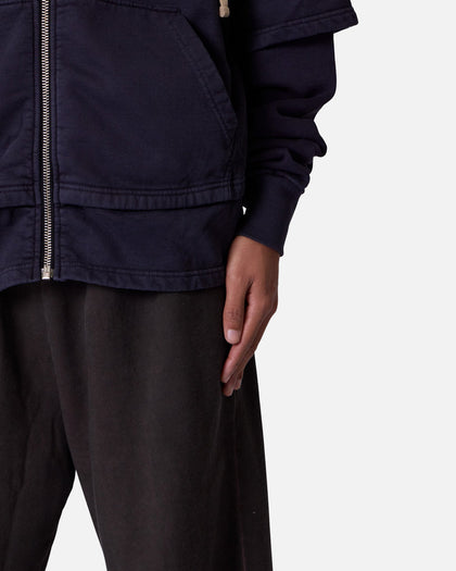 MNML Double Layer Zipper Sweater Washed Black | Culture Kings US