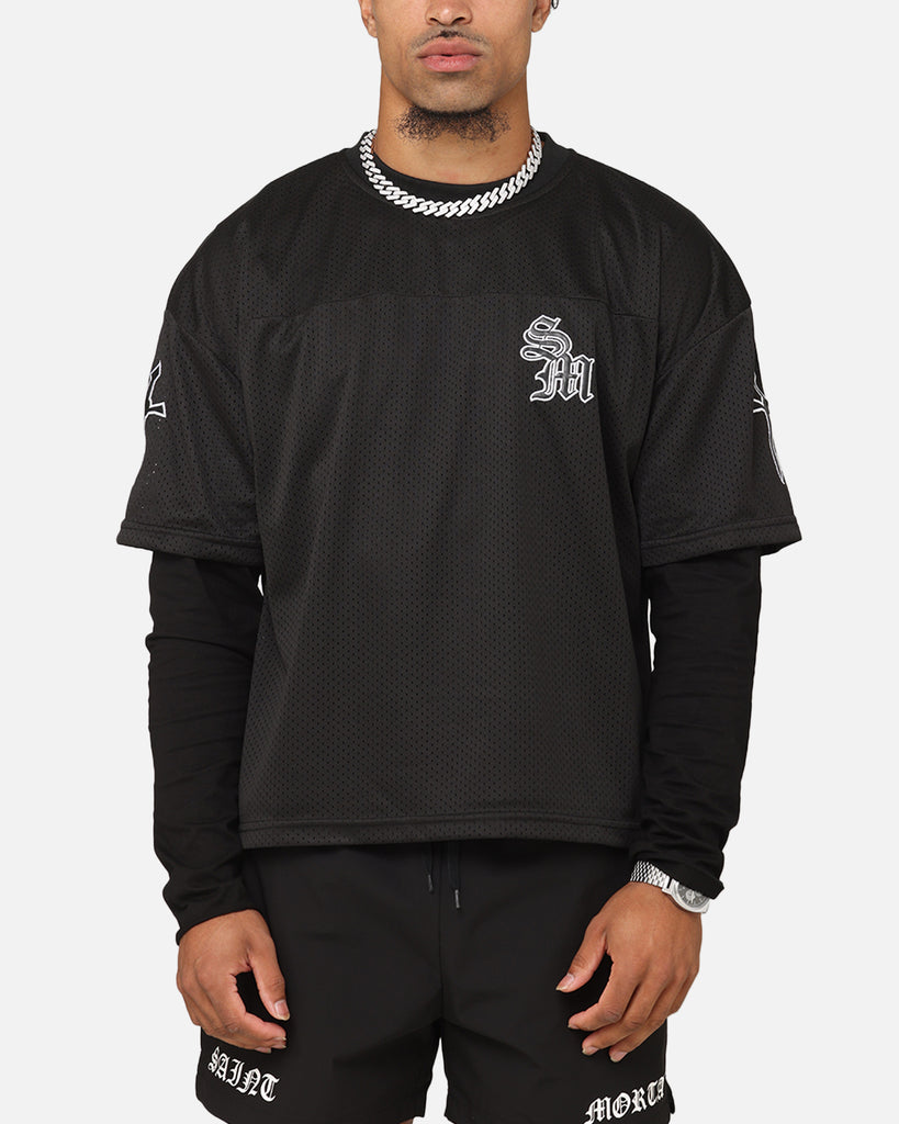 Saint Morta Gothic Mesh Layered Long Sleeve Jersey Black | Culture Kings US
