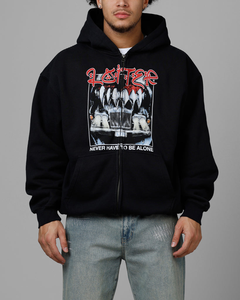 Loiter Always And Forever Zip Hoodie Black | Culture Kings US