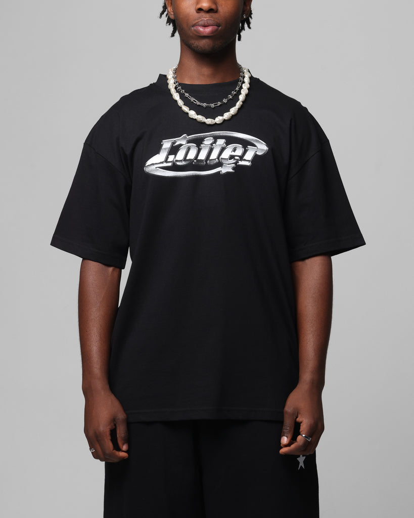 Loiter Chrome Logo T-Shirt Black | Culture Kings US