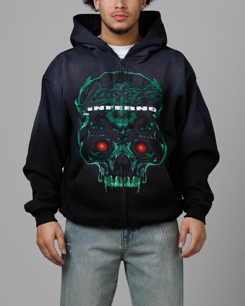 Loiter Inferno Zip Hoodie Vintage Black | Culture Kings US