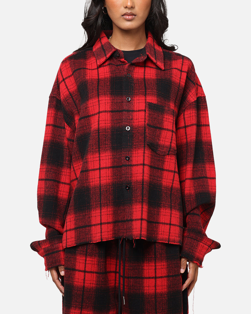 XXIII Plaid Long Sleeve Overshirt Red | Culture Kings US