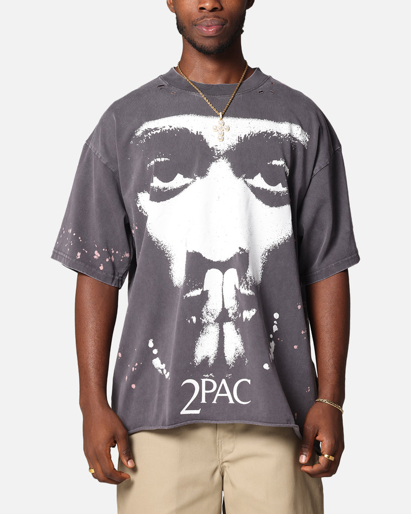 Tupac Blessed T-Shirt Washed Black | Culture Kings US
