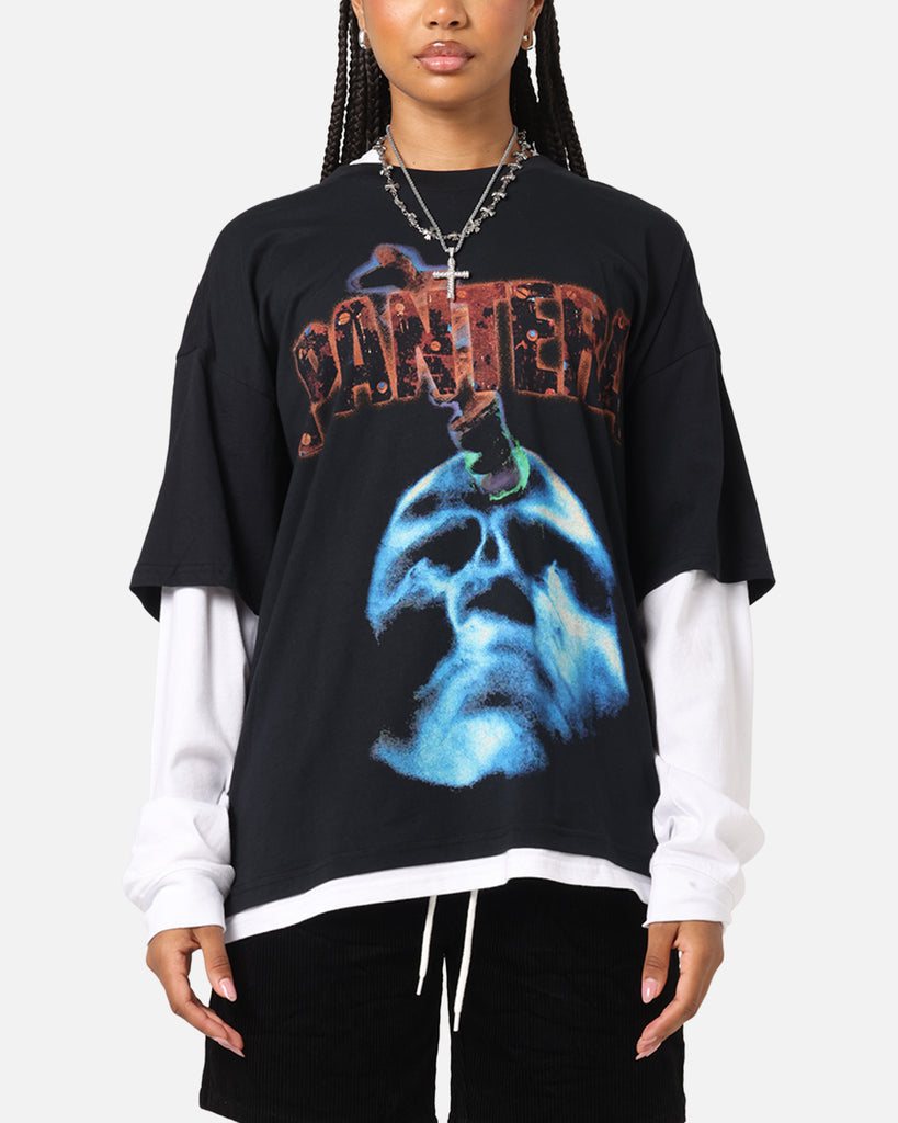 Pantera Pantera Layered Long Sleeve T-Shirt Black Wash | Culture Kings US