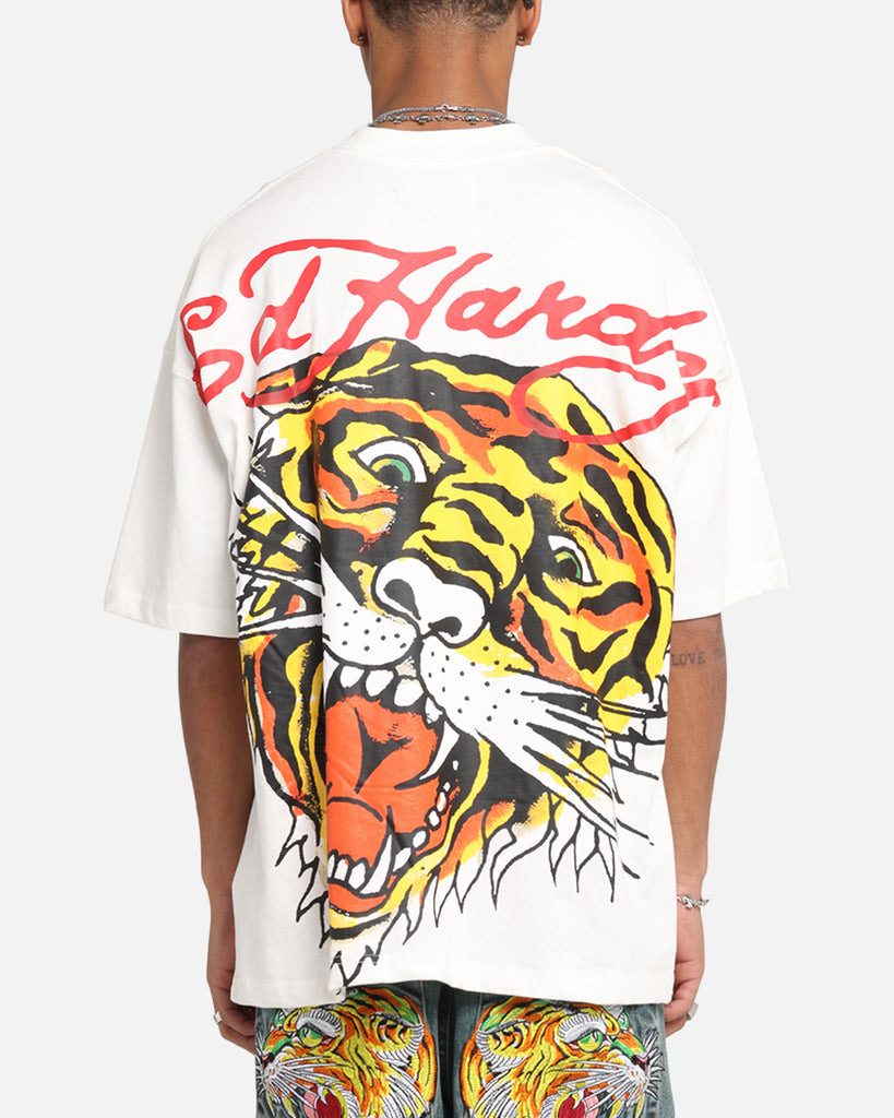 Ed Hardy Tiger Oversized Print T-Shirt Off White | Culture Kings US
